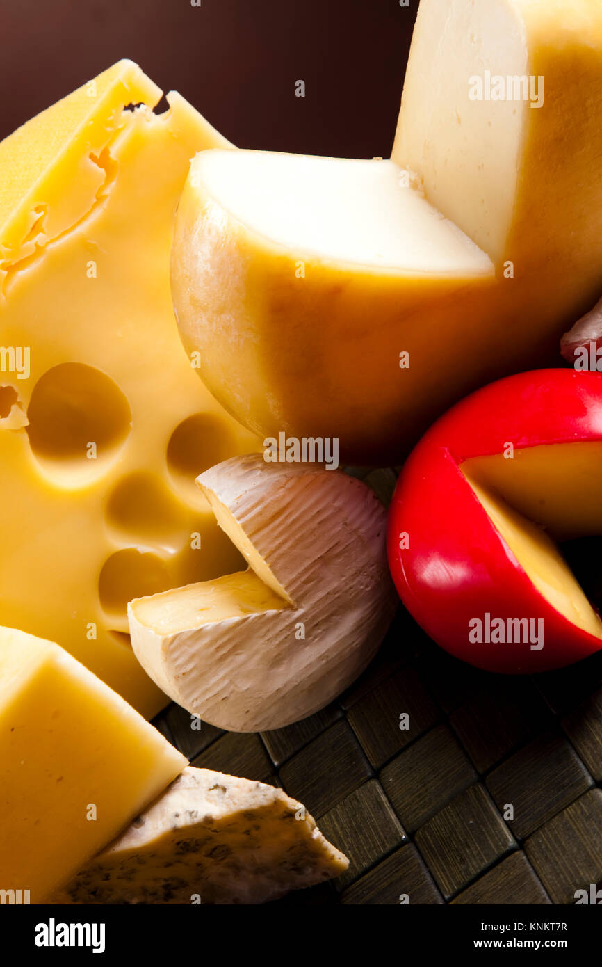 Cheese composition, saturated ambient rural theme Stock Photo - Alamy