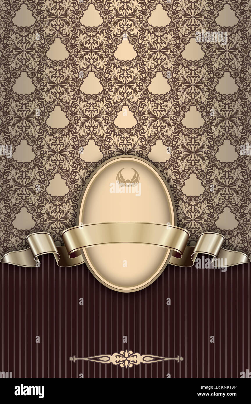 Vintage background with decorative frame,old-fashioned patterns and ...