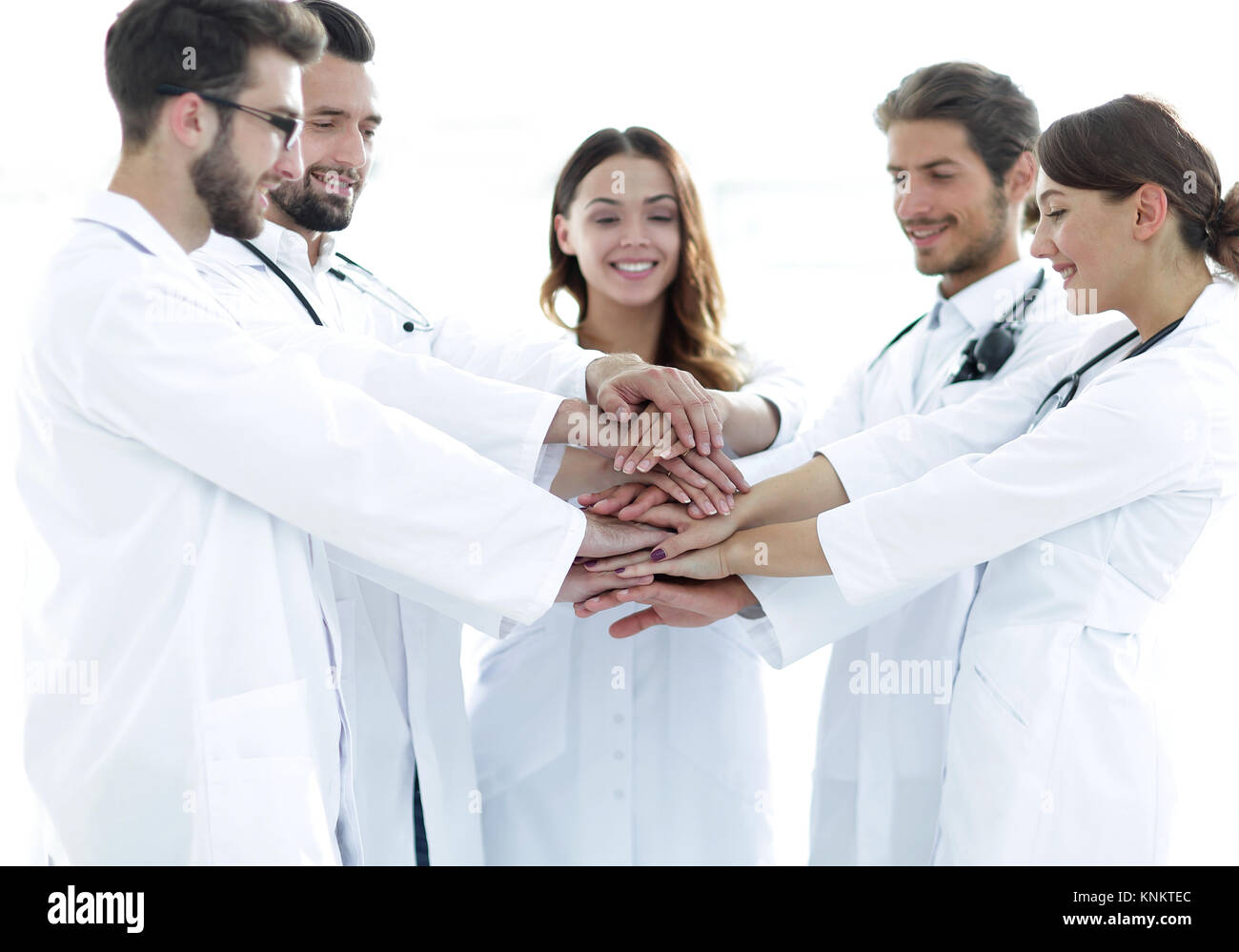group of medical interns shows their unity Stock Photo - Alamy