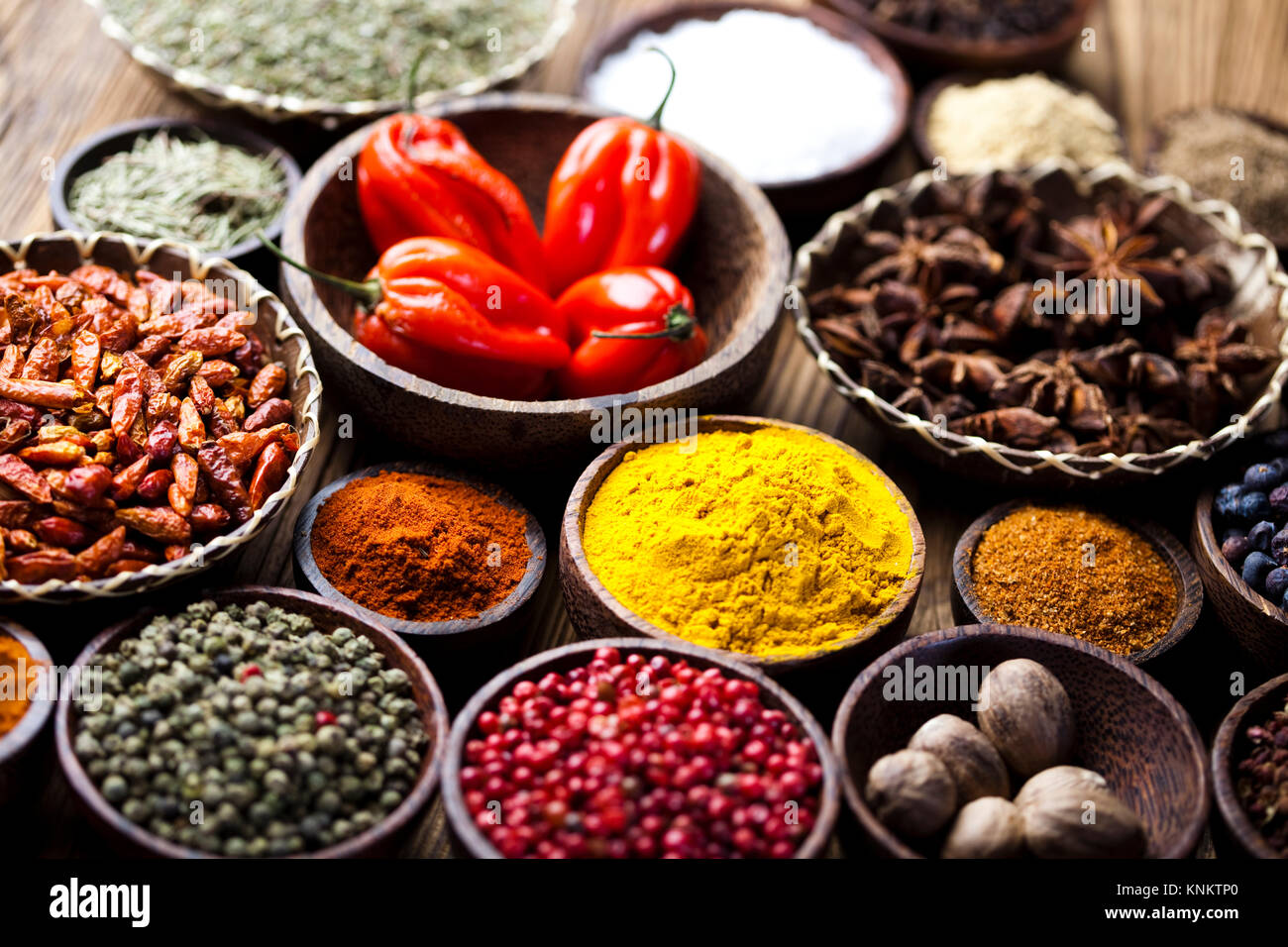 Colorful spices, orintal cuisine vivid theme Stock Photo - Alamy
