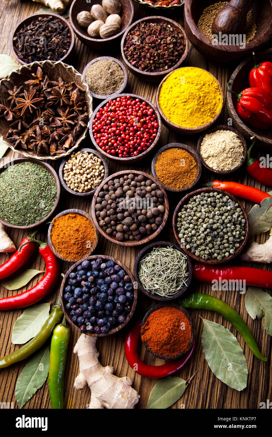 Colorful spices, orintal cuisine vivid theme Stock Photo - Alamy