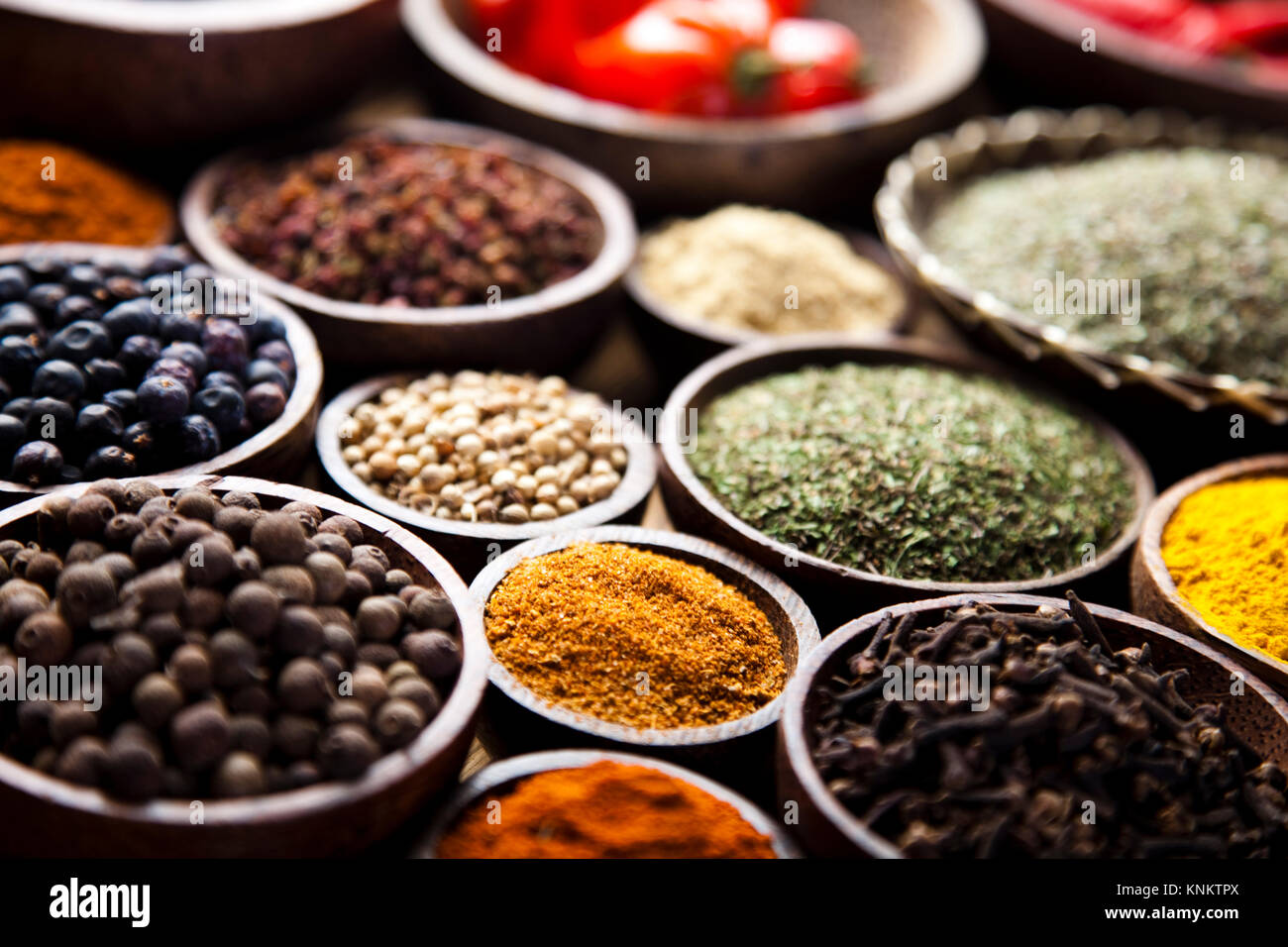 Colorful spices, orintal cuisine vivid theme Stock Photo - Alamy