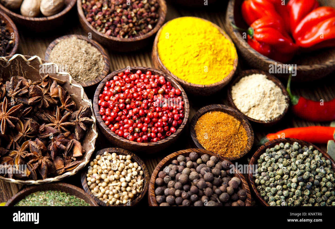 Colorful spices, orintal cuisine vivid theme Stock Photo - Alamy