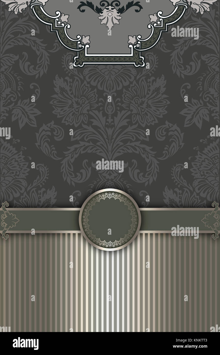 Old-fashioned decorative background with floral patterns and elegant ...