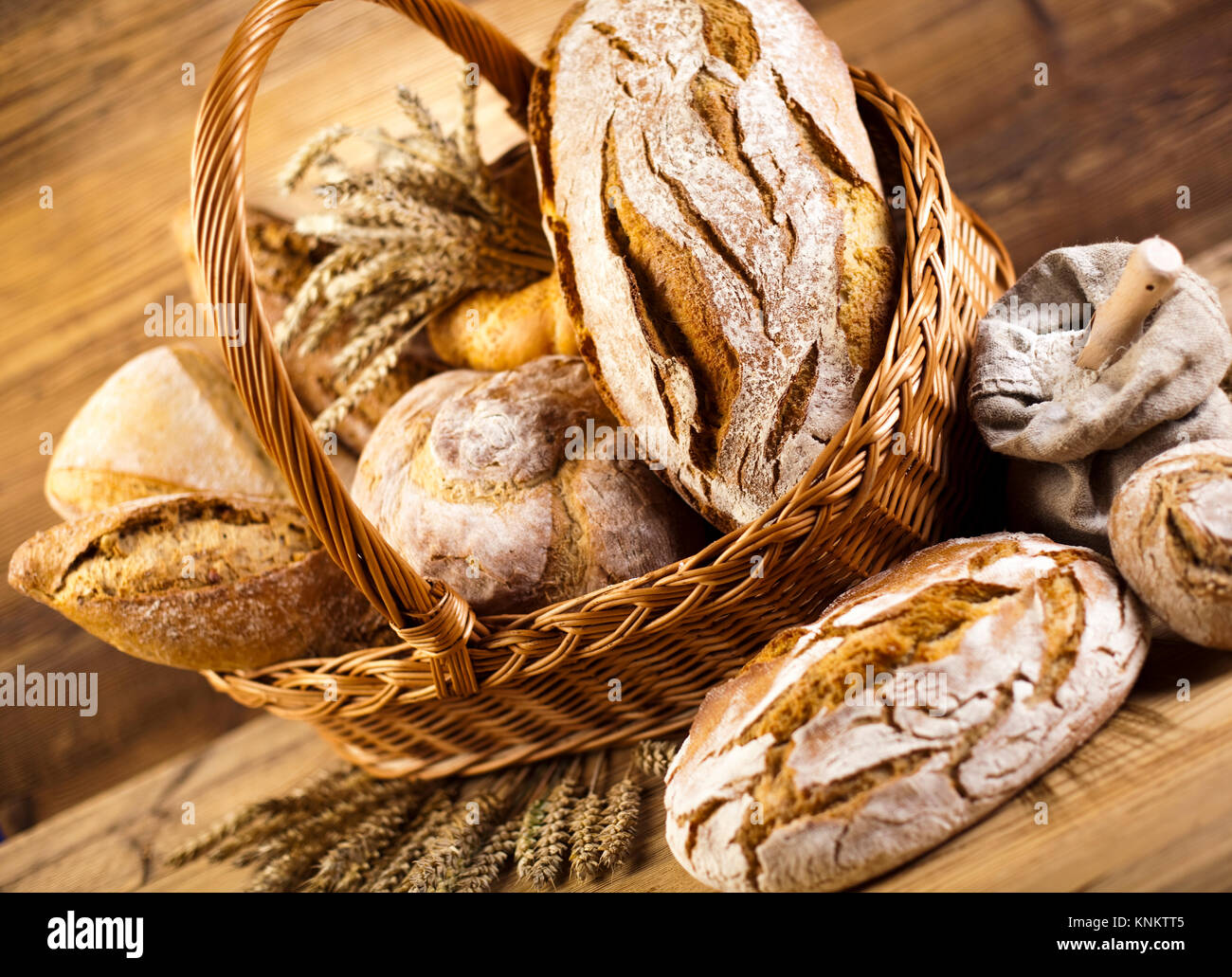 Composition with loafs of bread Stock Photo - Alamy
