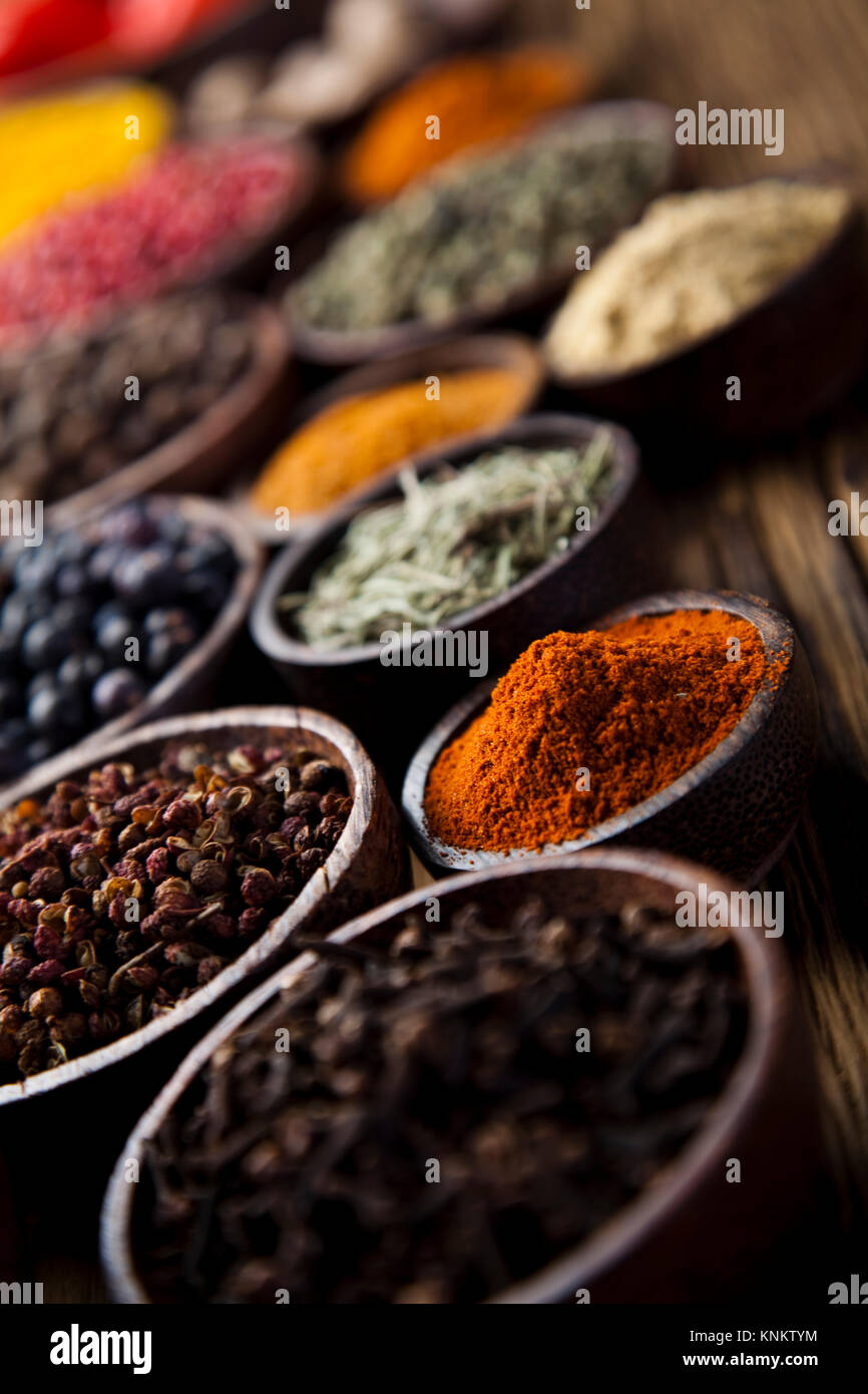 Exotic Spices, orintal cuisine vivid theme Stock Photo - Alamy