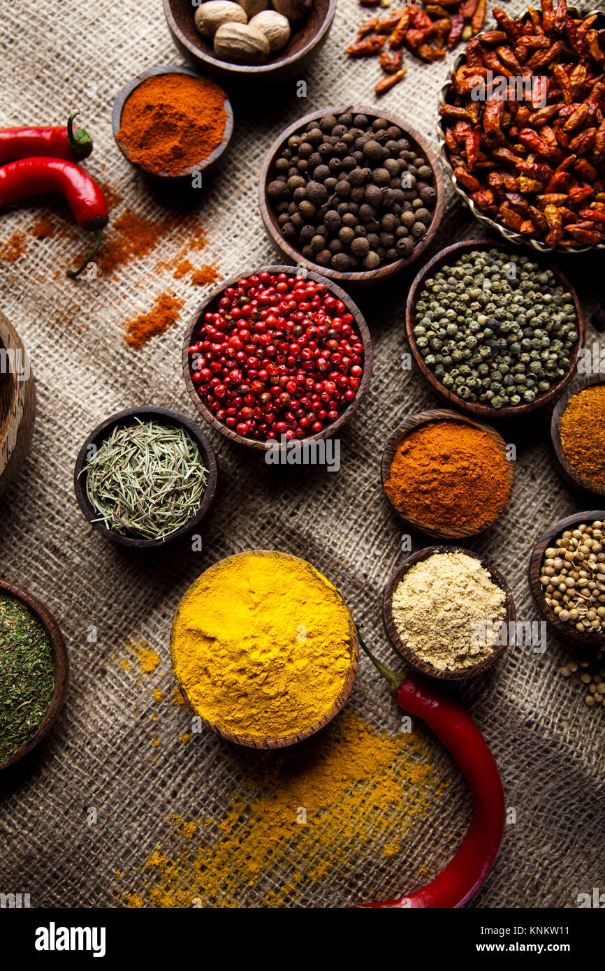 Exotic Spices, orintal cuisine vivid theme Stock Photo - Alamy