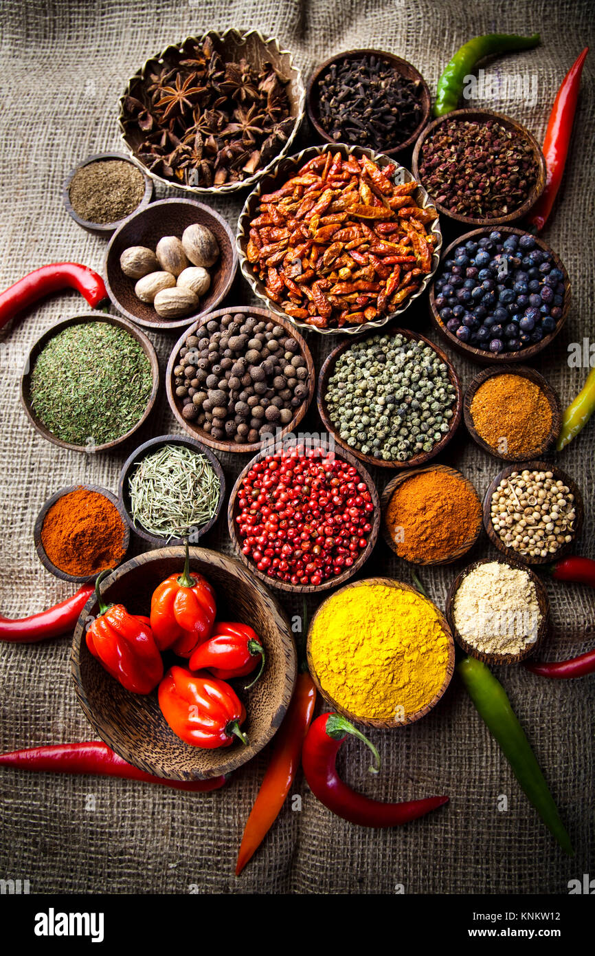 Exotic Spices, orintal cuisine vivid theme Stock Photo - Alamy
