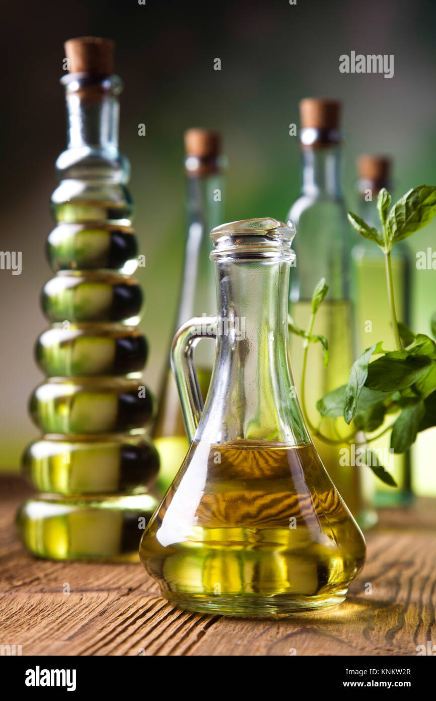 Extra Virgin Olive Oil, Mediterranean rural theme Stock Photo - Alamy