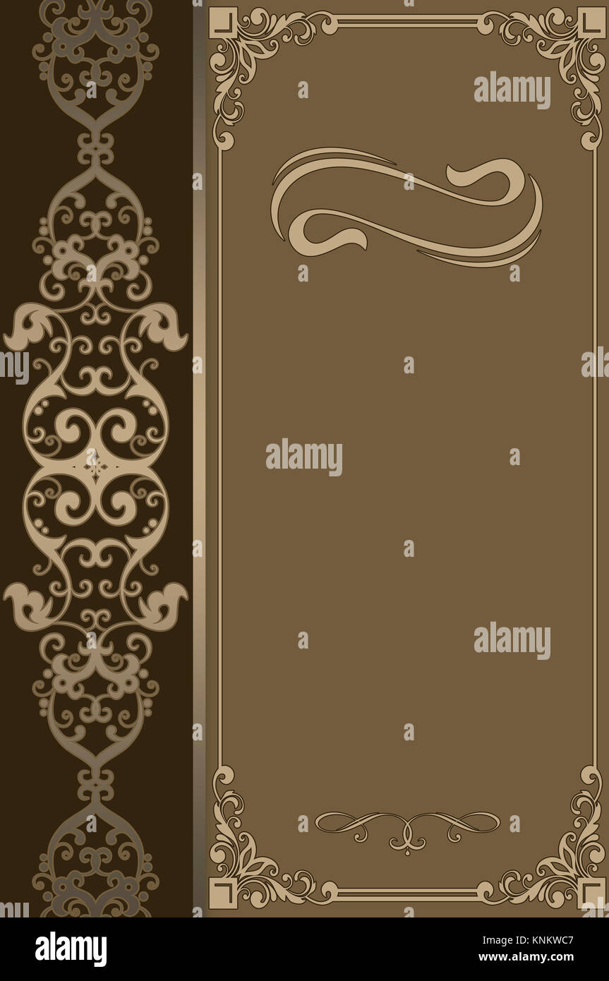 Decorative vintage background with old-fashioned border and elegant ...