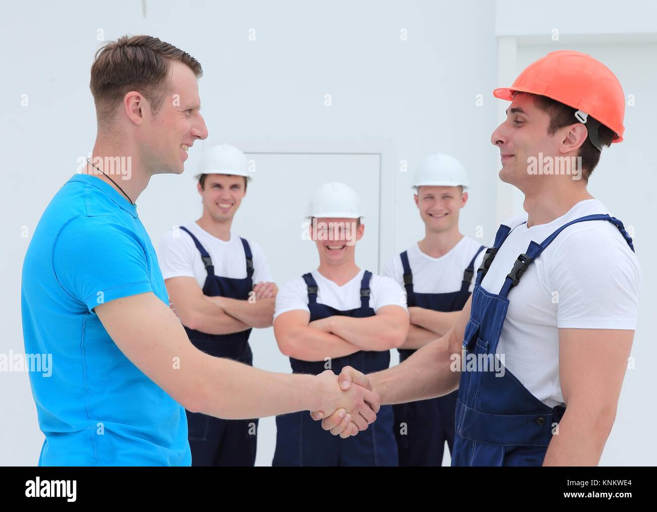 handshake of the architect and engineer Stock Photo - Alamy