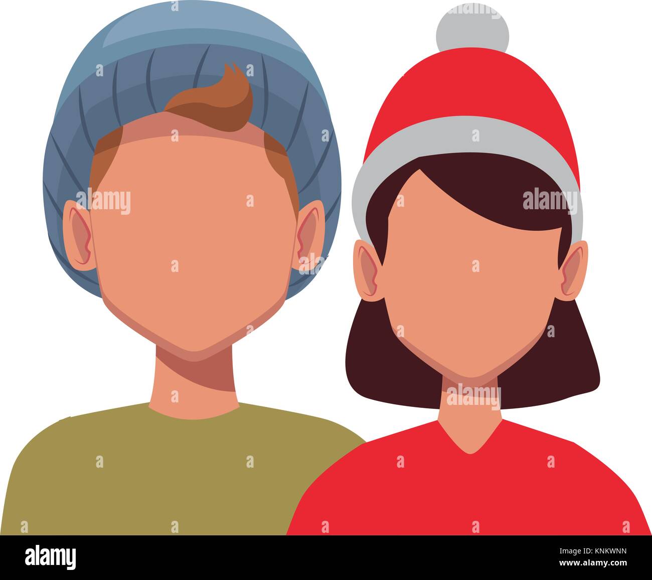 Winter couple avatar Stock Vector Image & Art - Alamy