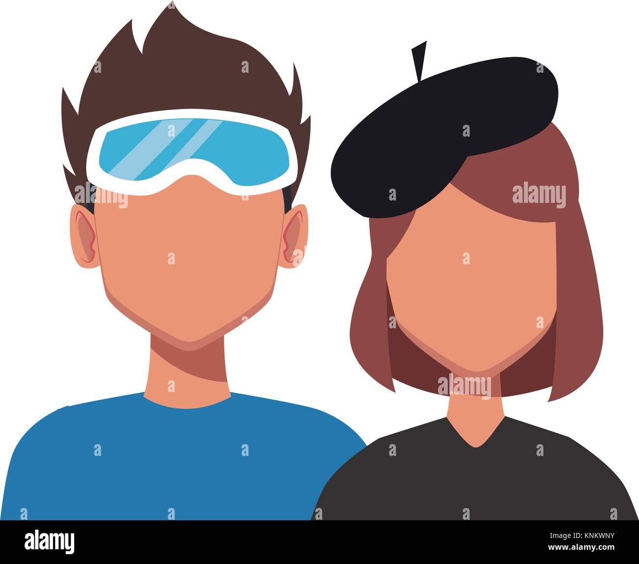 Winter couple avatar Stock Vector Image & Art - Alamy