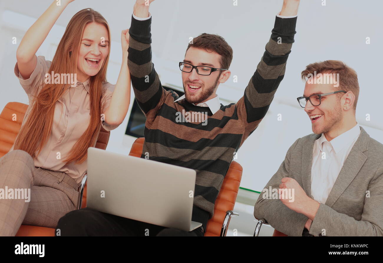 Successful business team received outstanding work Stock Photo - Alamy