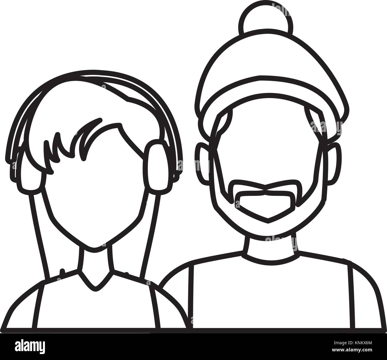 Winter couple avatar Stock Vector Image & Art - Alamy