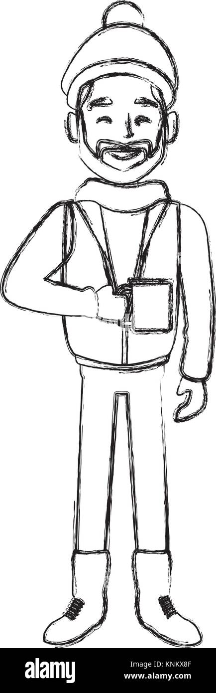 Man winter clothes gift Black and White Stock Photos & Images - Alamy