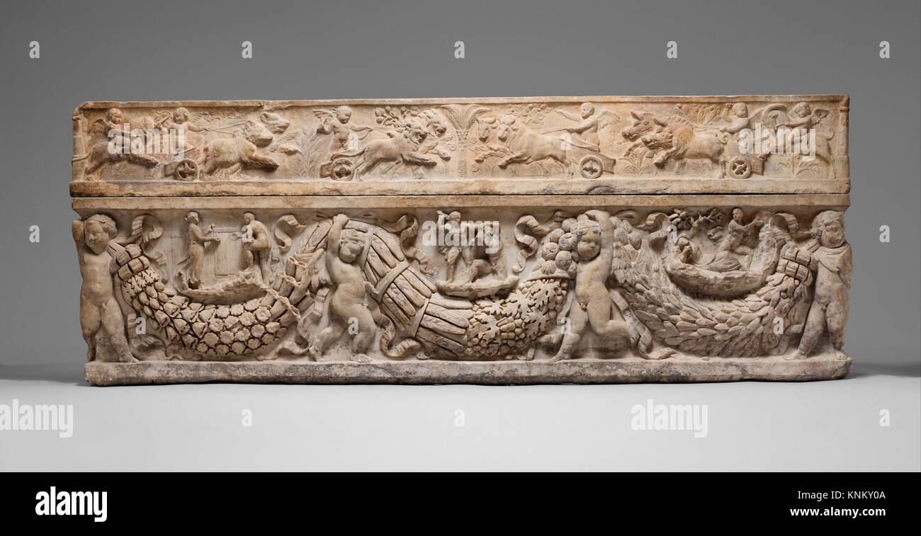Marble Sarcophagus With Garlands And The Myth Of Theseus And Ariadne