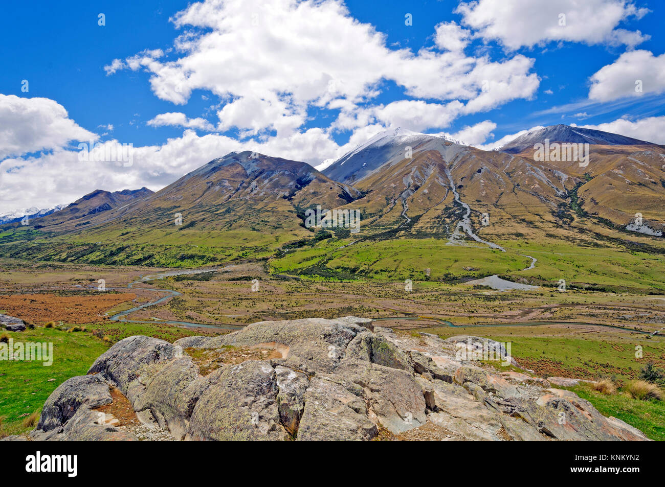 Rangitata river Valley from Mt Sunday in New Zealand Stock Photo - Alamy