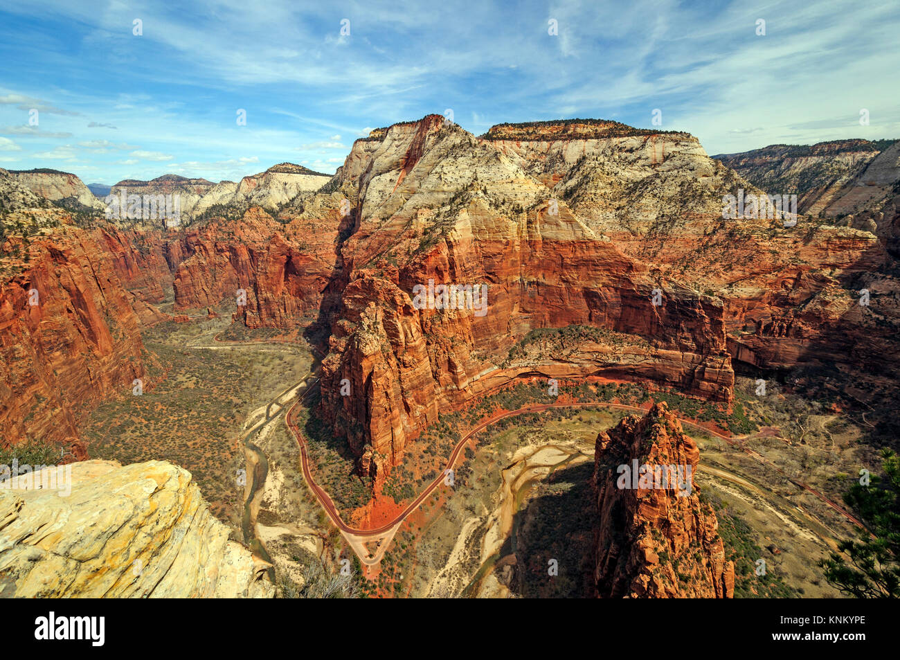 View of zion canyon from angels landing hi-res stock photography and ...