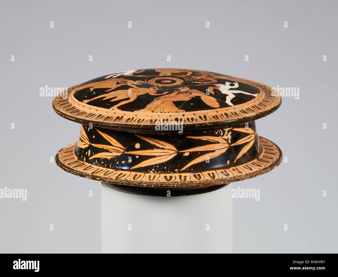 Terracotta pyxis (box). Period: Classical; Date: ca. 400 B.C; Culture ...