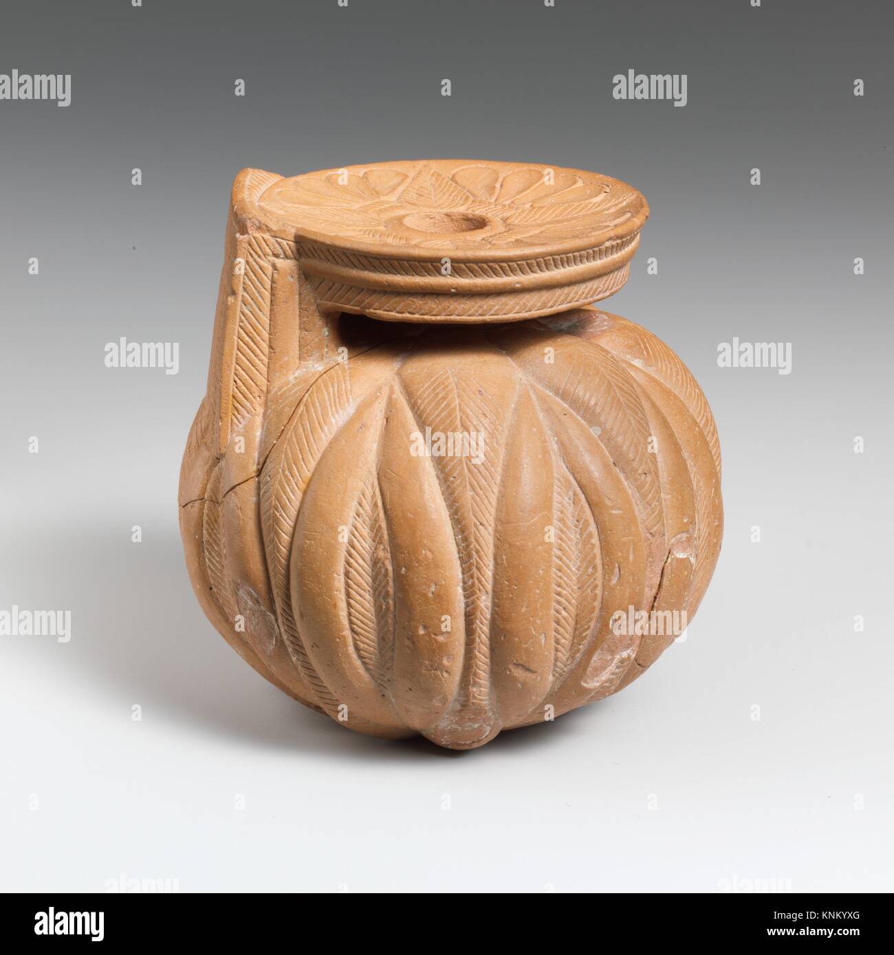 Terracotta aryballos (oil flask). Period: Archaic; Date: 7th century or ...