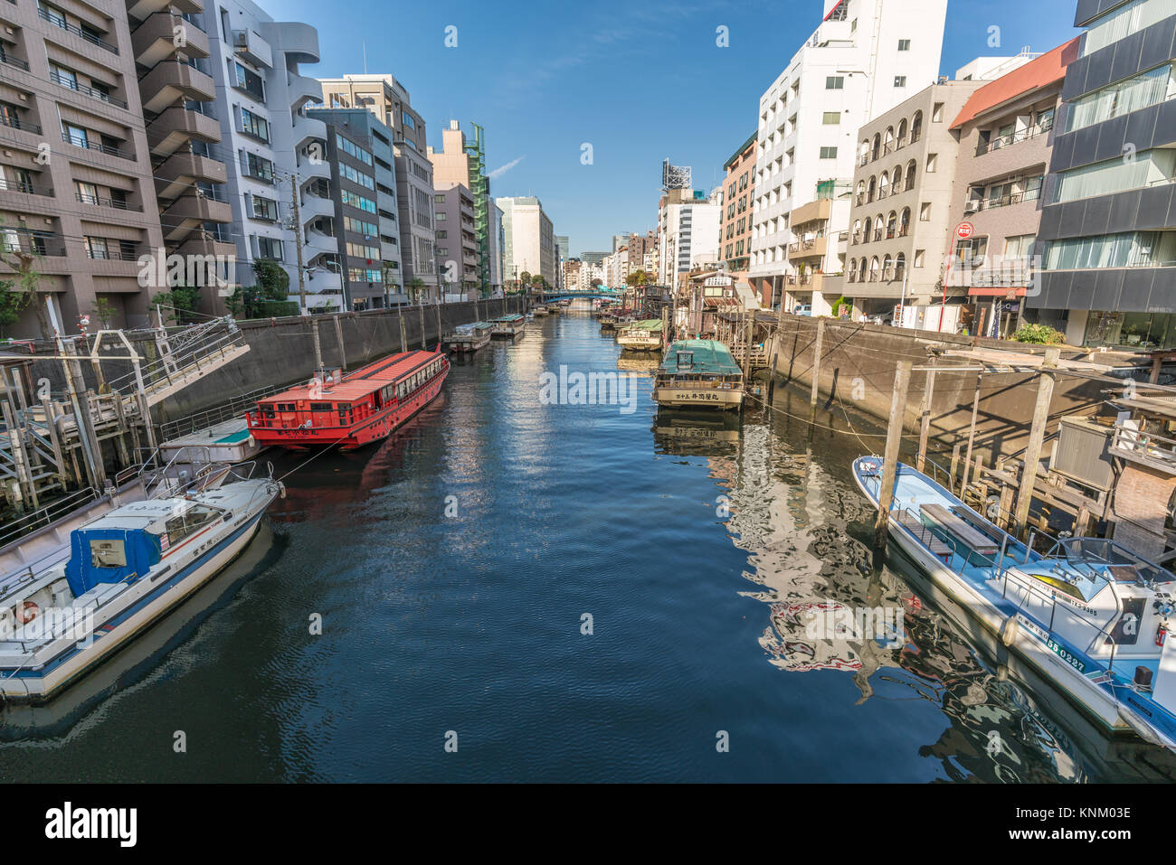 Wide Angle View of Kanda River (Kandagawa) and Asakusa Bridge ...