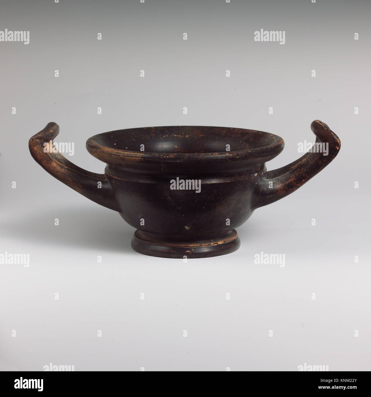 Terracotta cup-kantharos (drinking cup). Period: Late Classical; Date ...