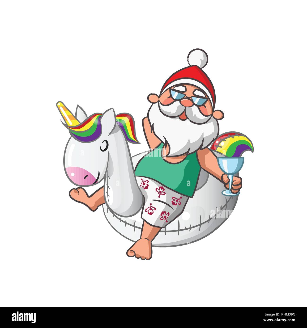 Santa claus hat on sea Stock Vector Images - Alamy