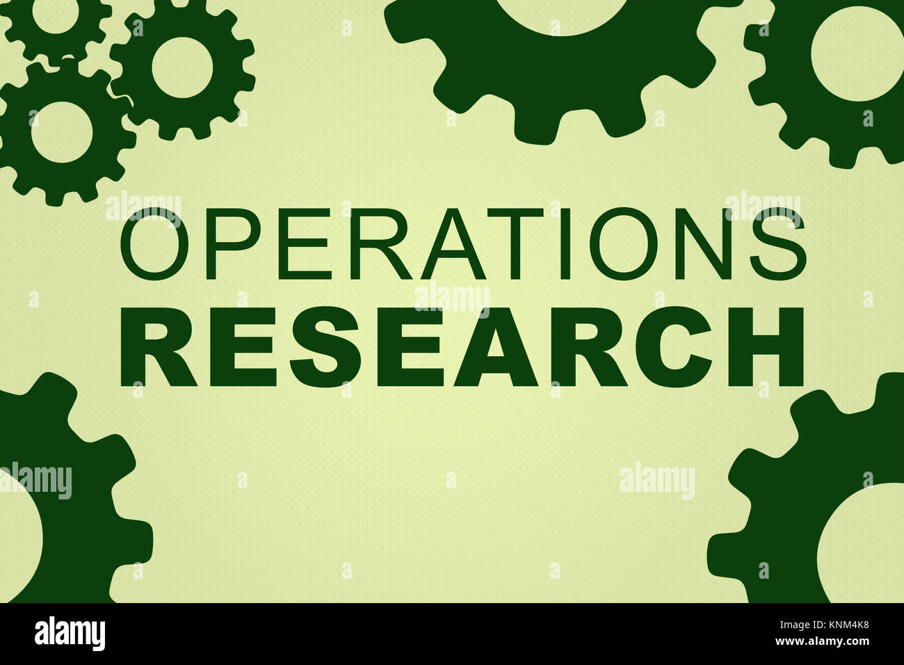 OPERATIONS RESEARCH sign concept illustration with green gear wheel ...