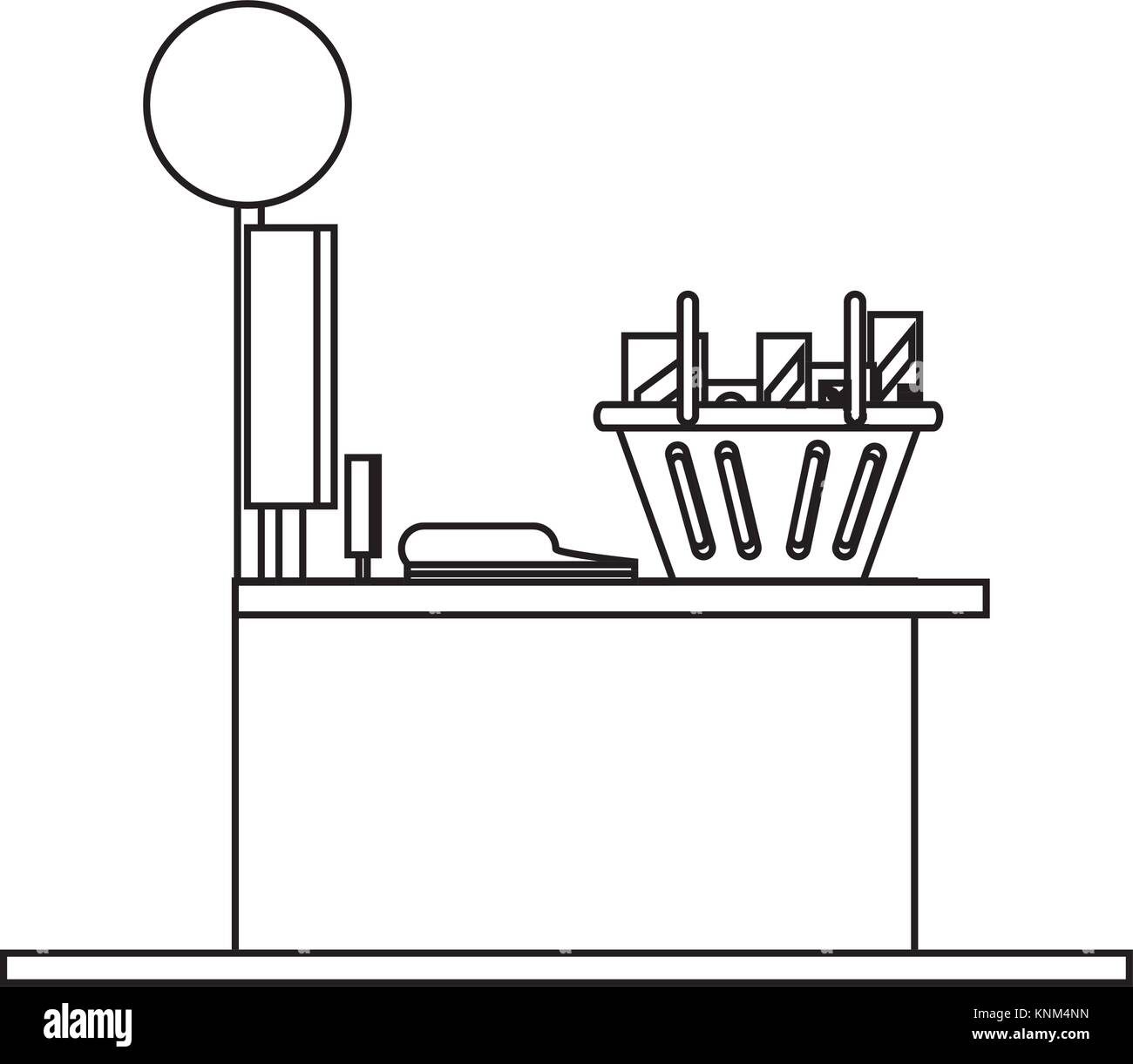 Convenience store interior counter Stock Vector Images - Alamy