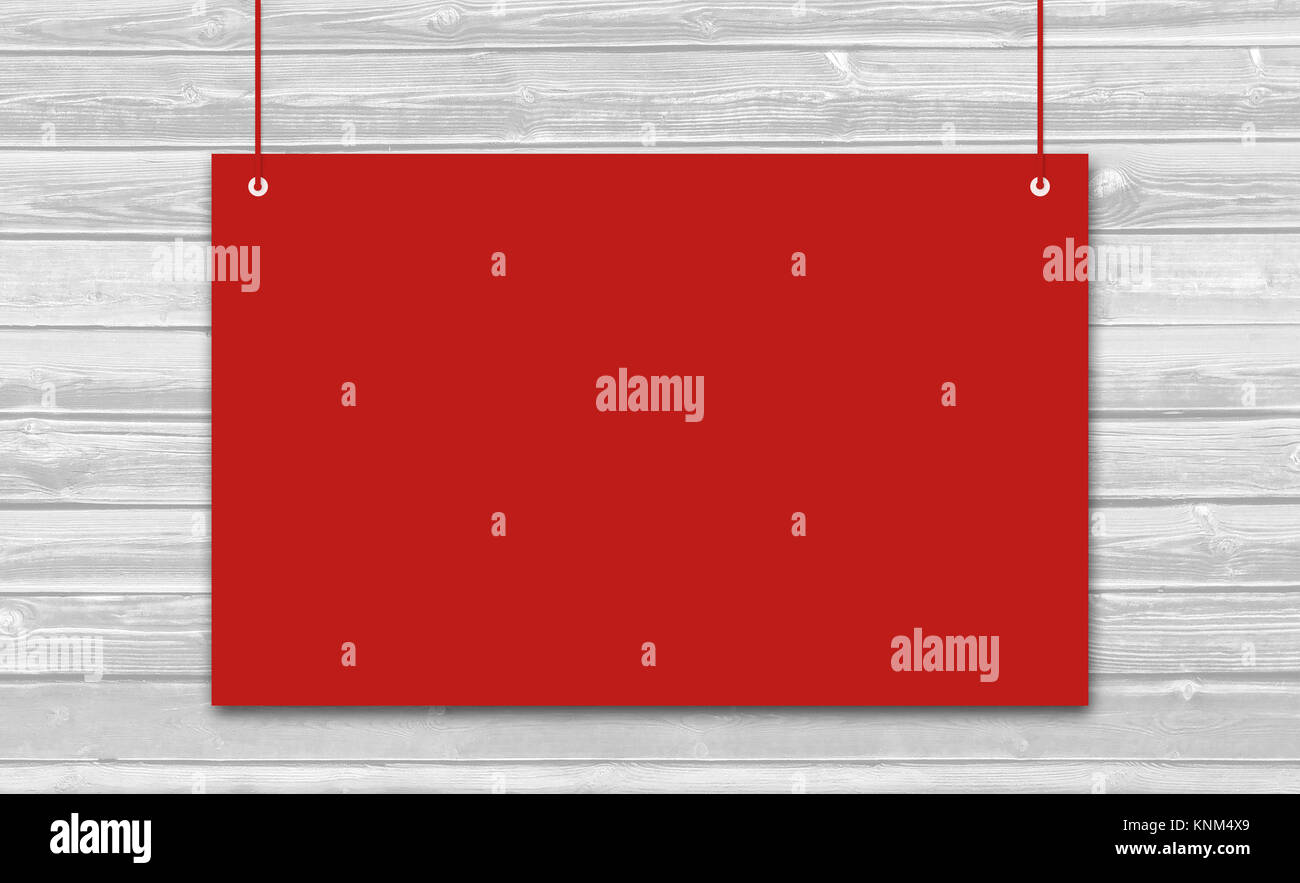 Red hanging Billboard with copy space for text Stock Photo - Alamy