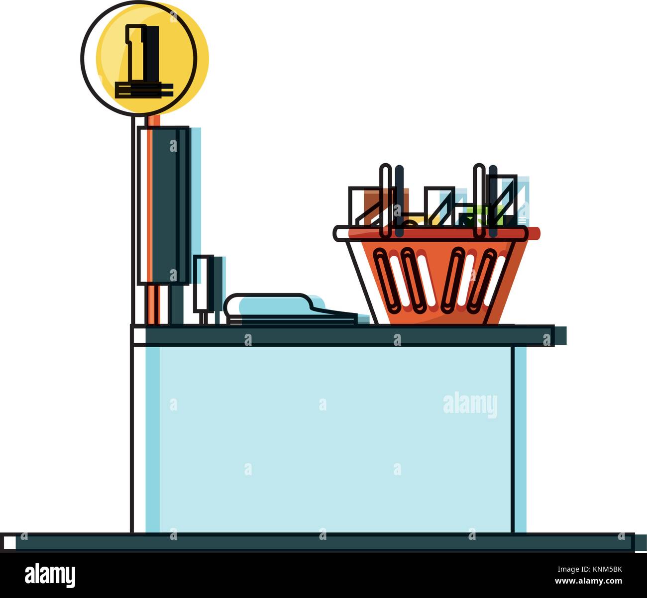 Convenience store interior counter Stock Vector Images - Alamy