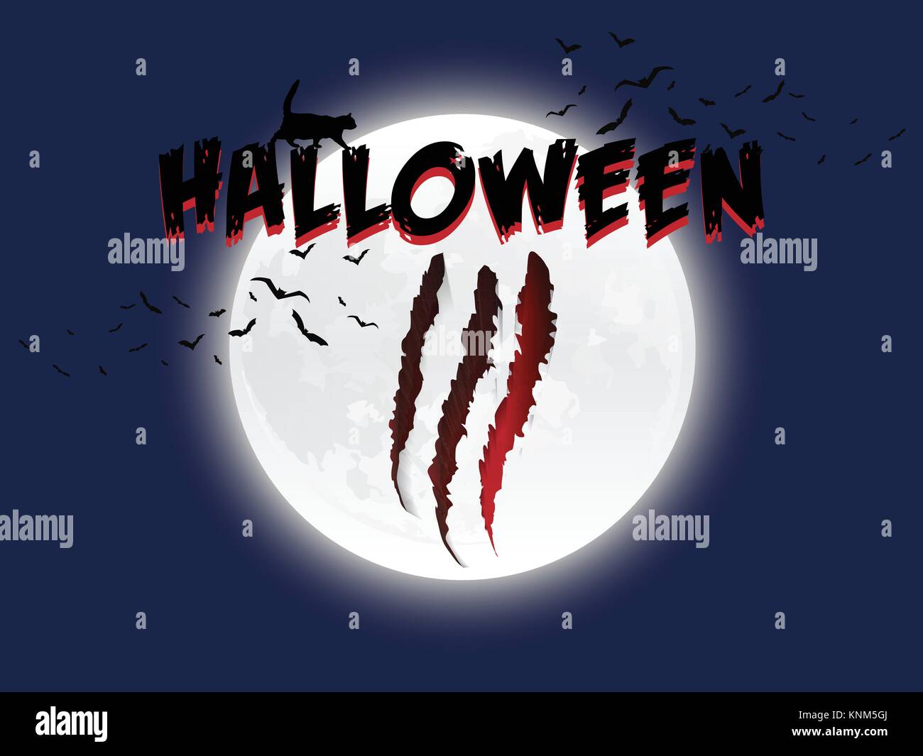 halloween moon and cat's claw trace Stock Vector Image & Art - Alamy