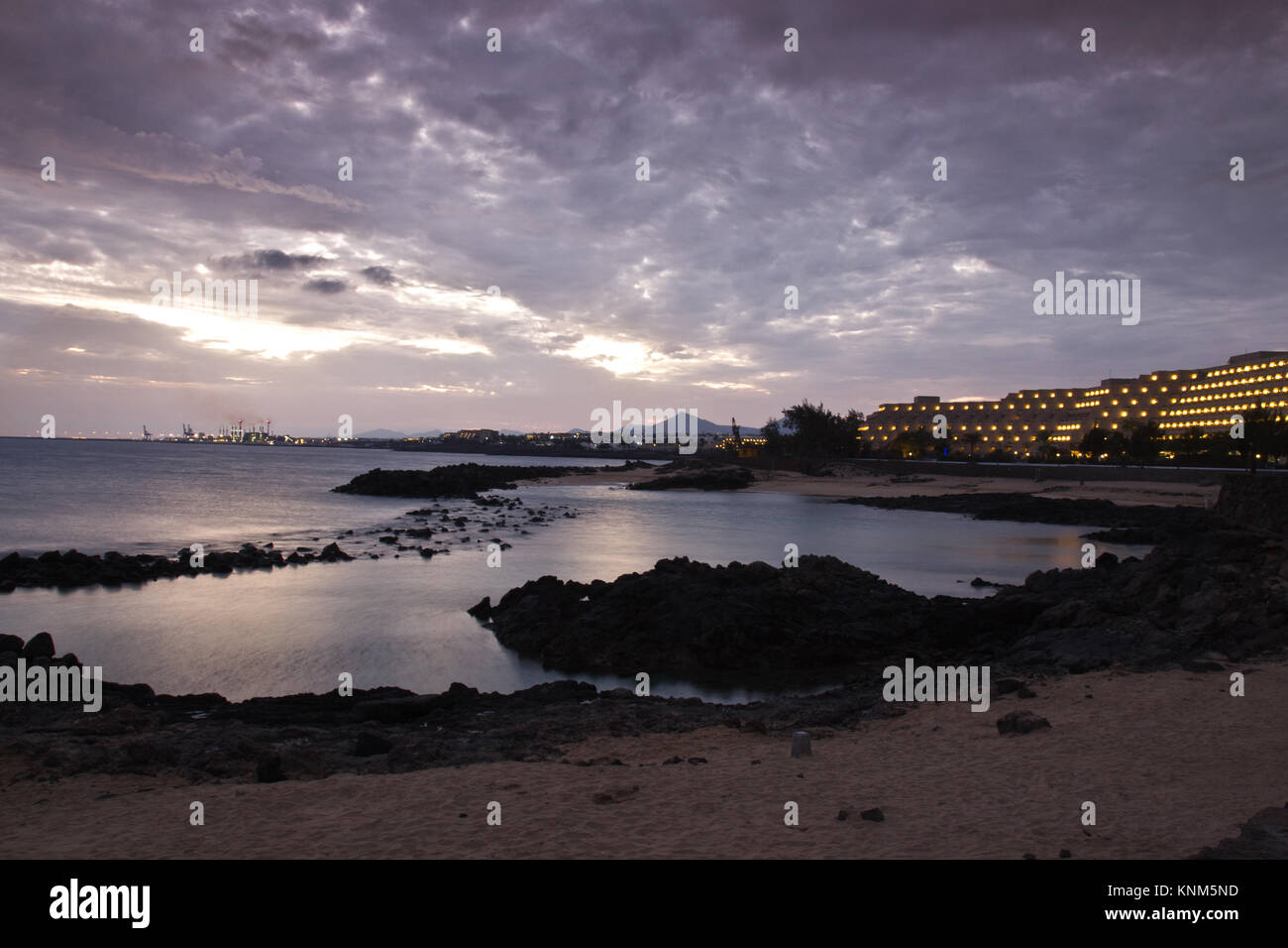 Sunset in Lanzarote, Canary islands, Spain Stock Photo - Alamy