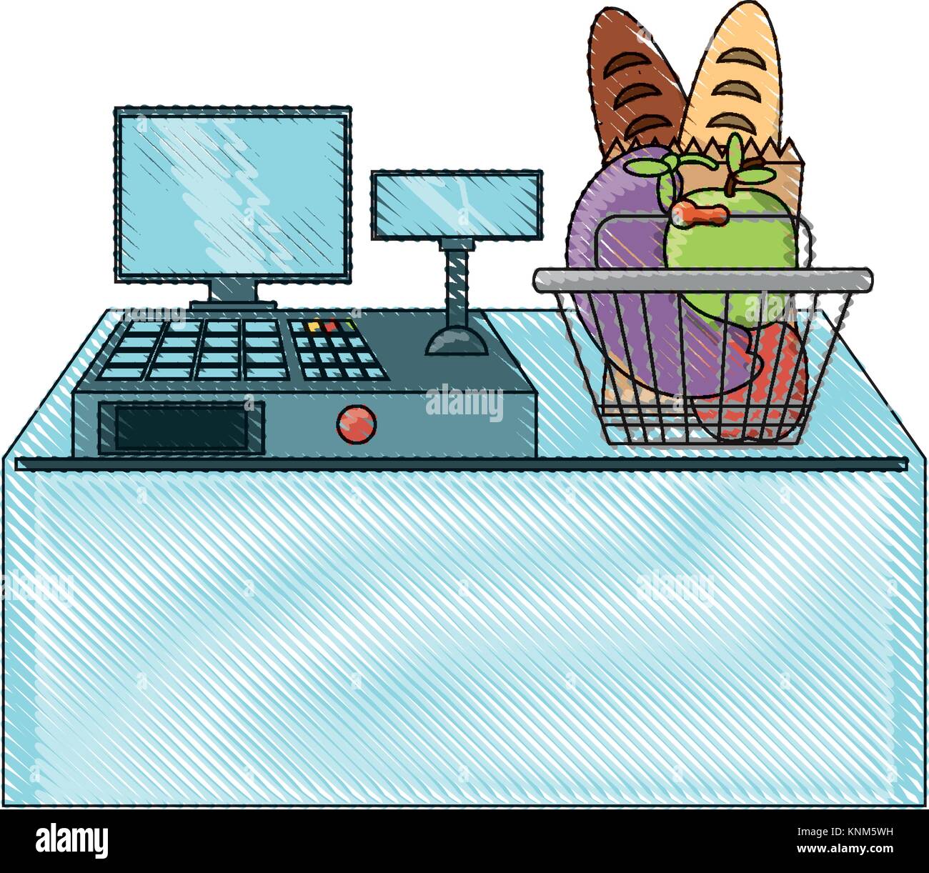 supermarket cash register design Stock Vector Image & Art - Alamy