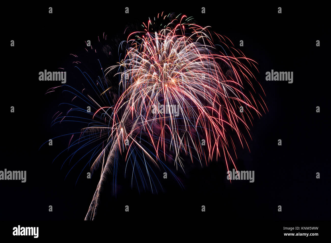 Beautiful fireworks display fills the night time sky Stock Photo - Alamy