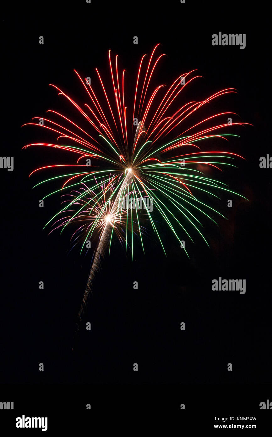 Beautiful fireworks display fills the night time sky Stock Photo - Alamy
