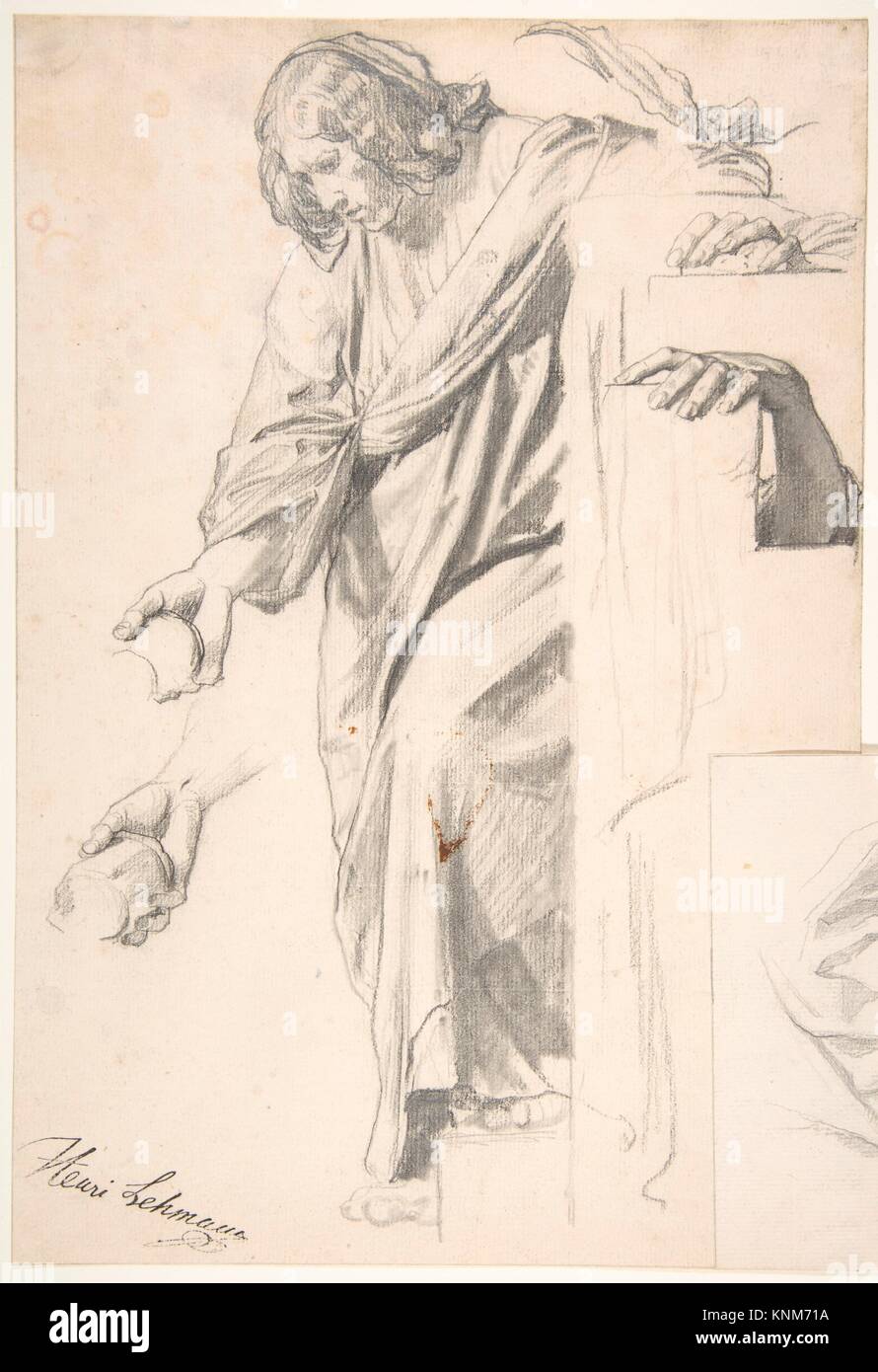 Standing Draped Female Figure. Artist: Henri Lehmann (French, Kiel 1814 ...