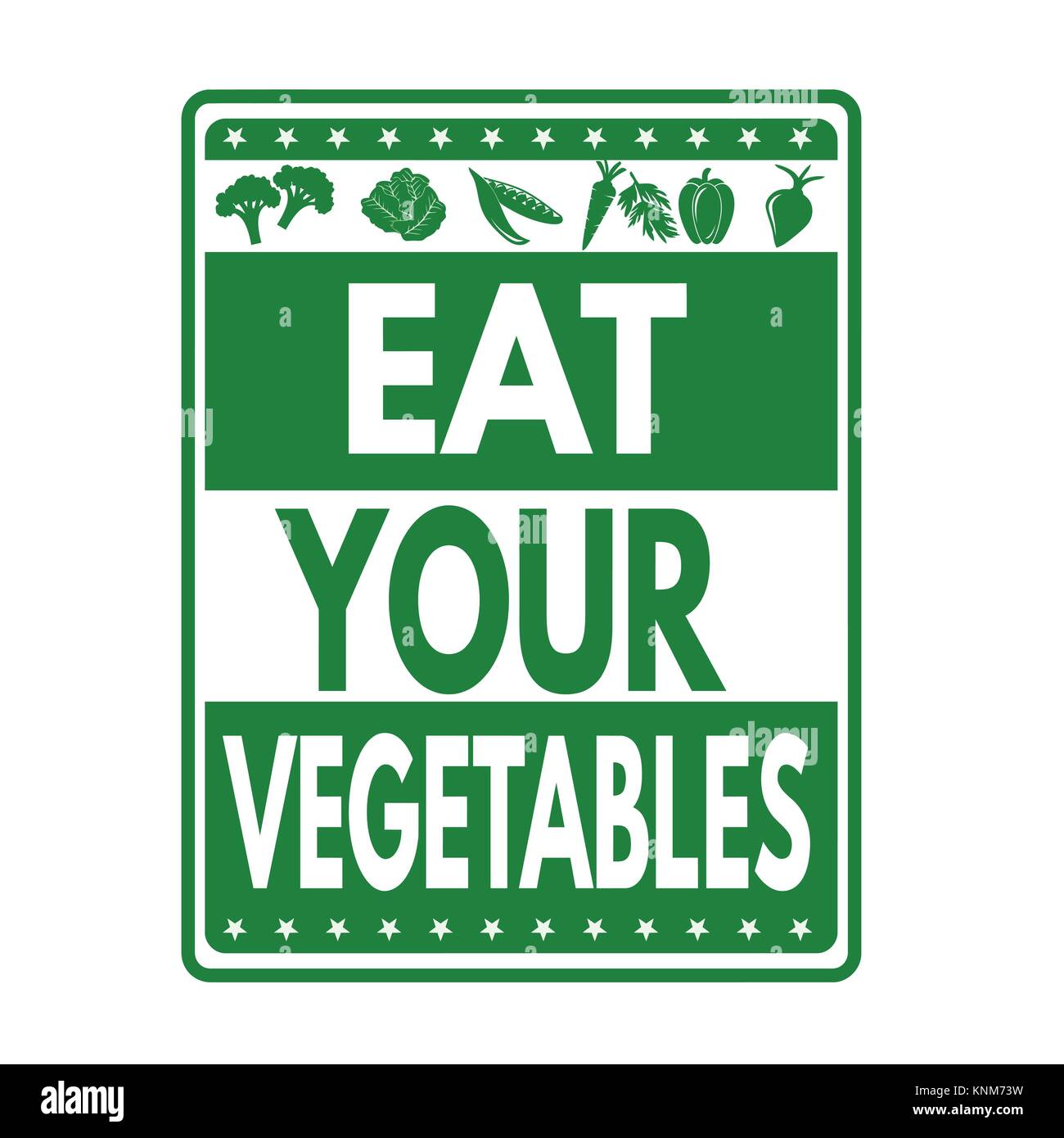 Eat your vegetables grunge rubber stamp on white background, vector ...