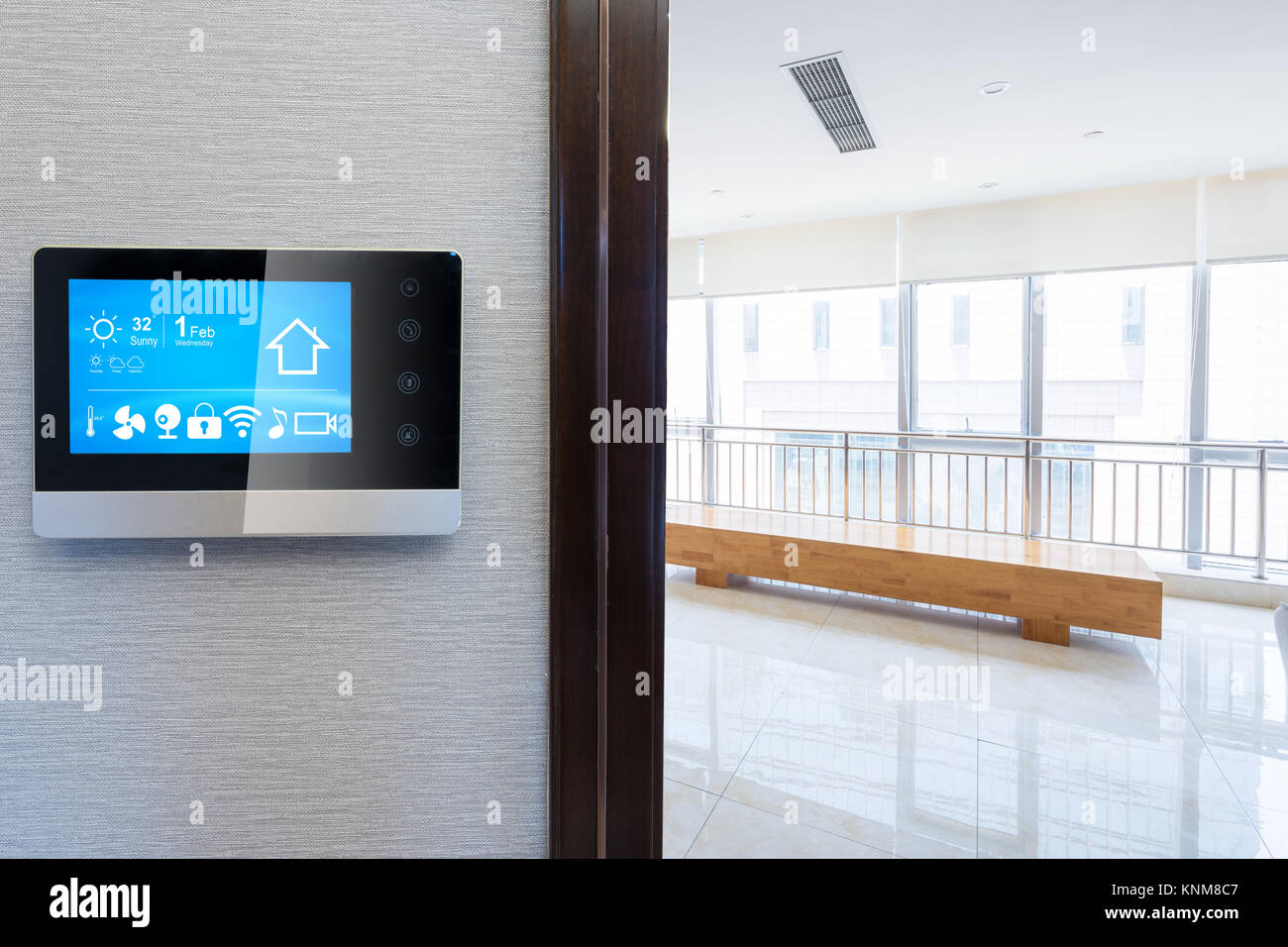 smart screen on wall in modern meeting room Stock Photo - Alamy