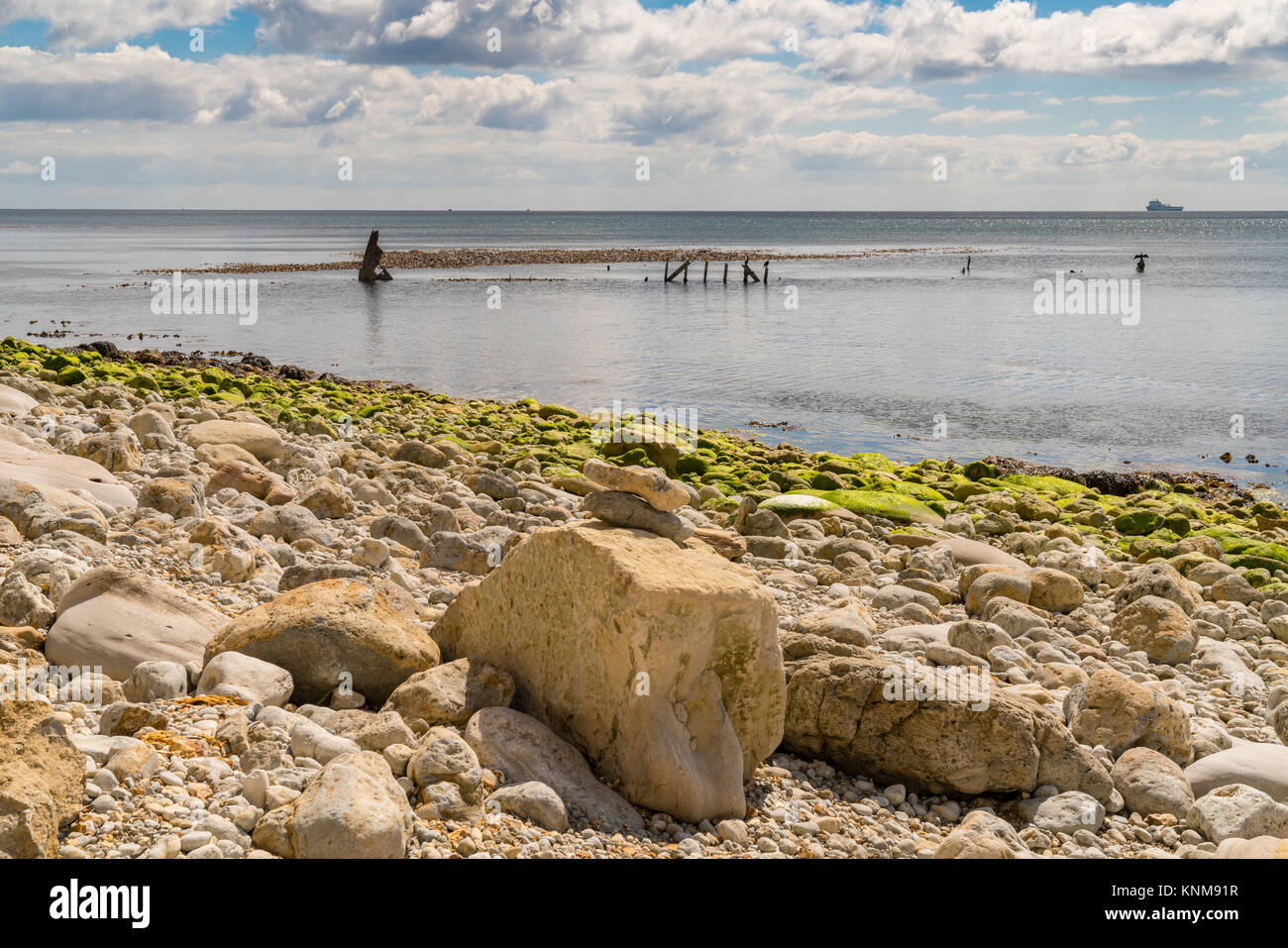 The Wreck of The Minx seen from Osmington Bay, near Weymouth, Jurassic ...