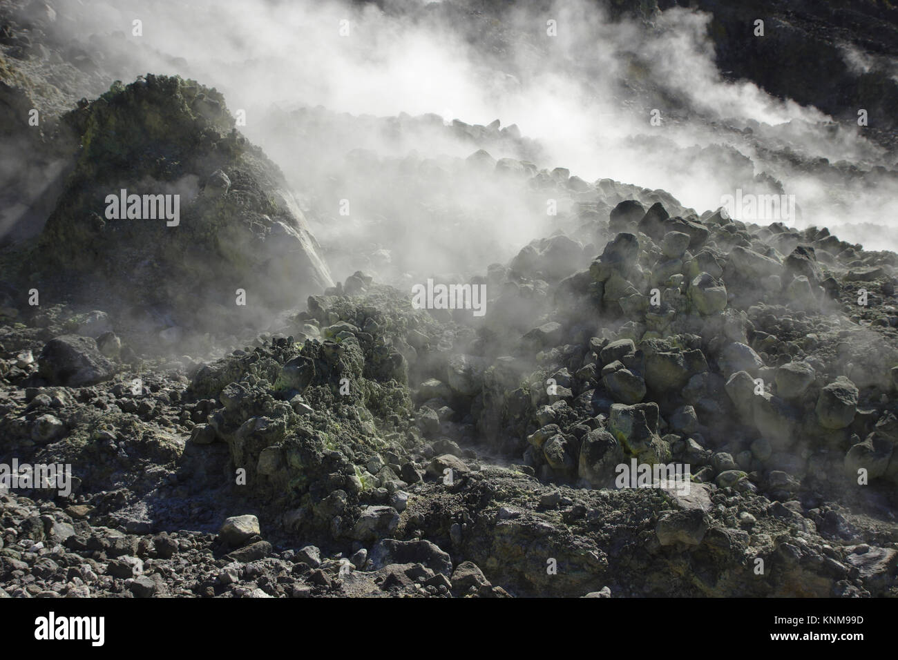 El Chichón (Chichonal), fumaroles in the crater, Chiapas, Mexico Stock ...