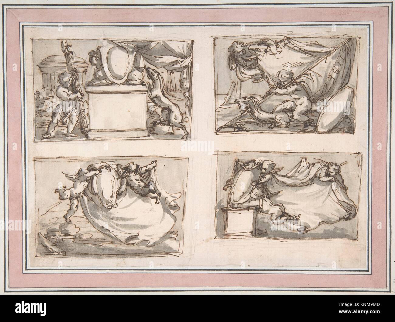 Three putti drawing hi-res stock photography and images - Alamy