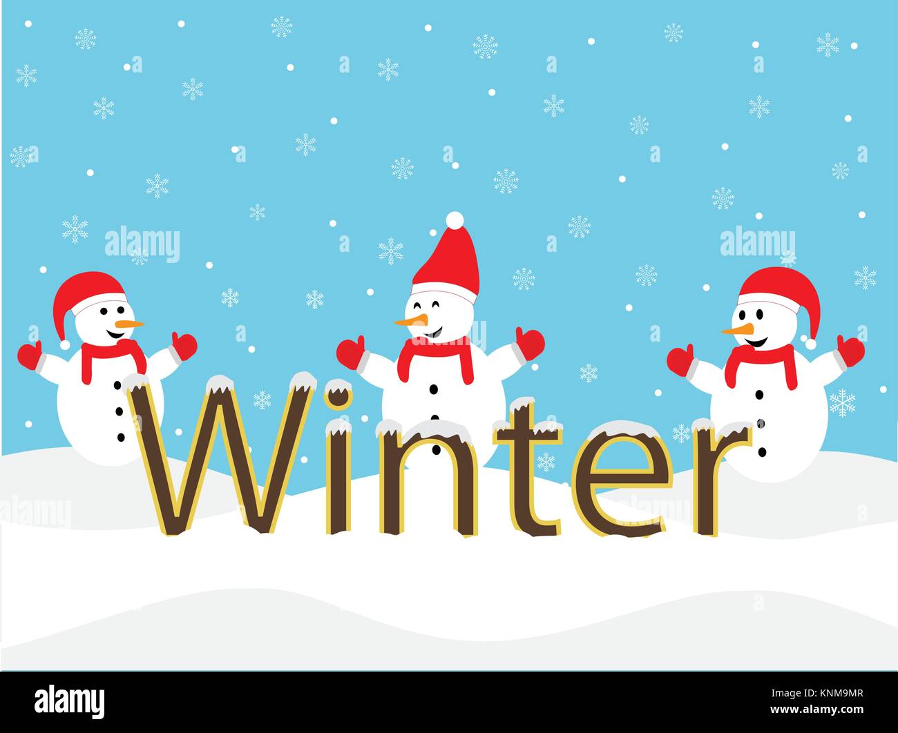 Three Snowman playing around Stock Vector Image & Art - Alamy