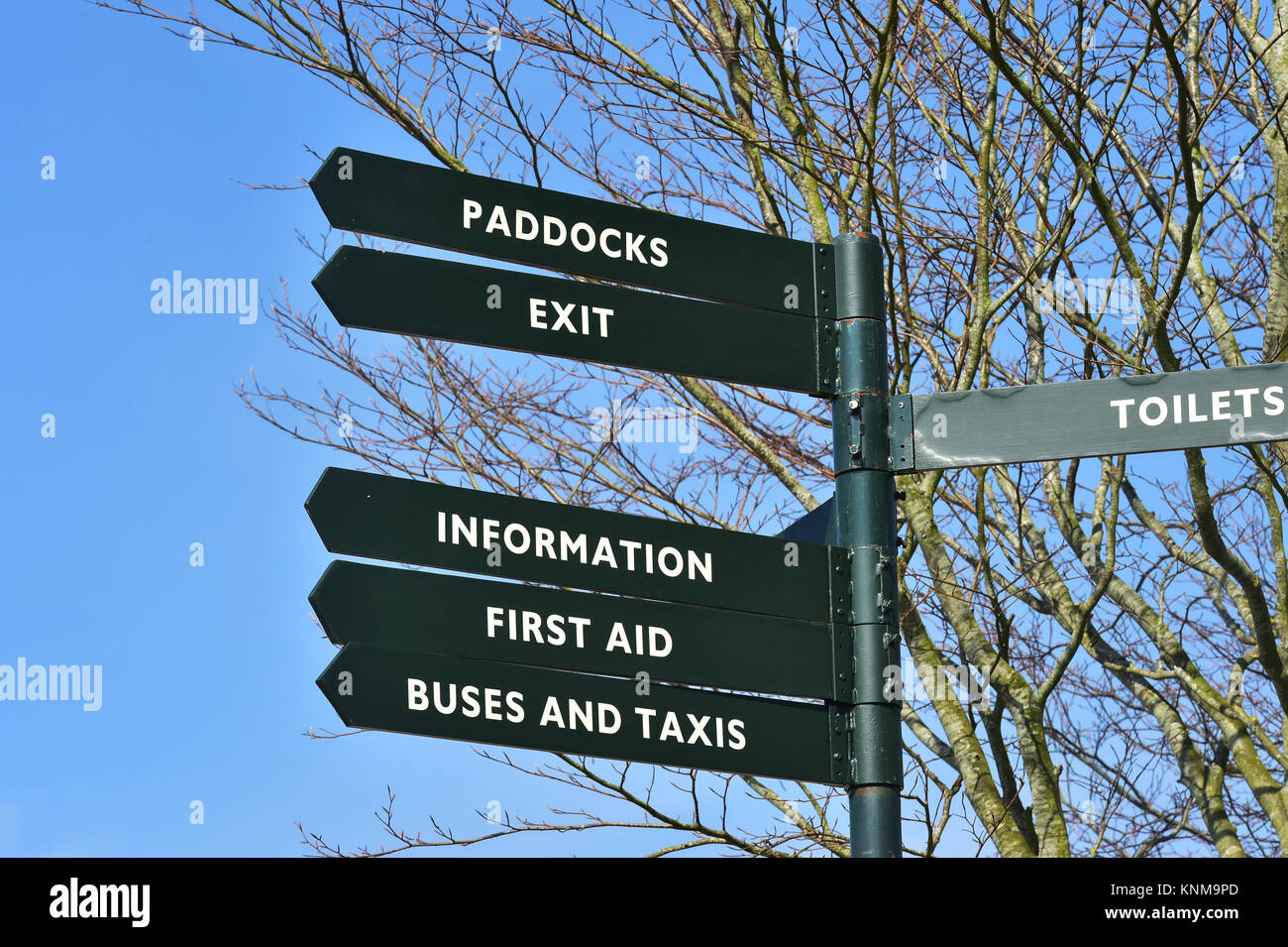 sign post, Goodwood 72nd Members Meeting Stock Photo - Alamy