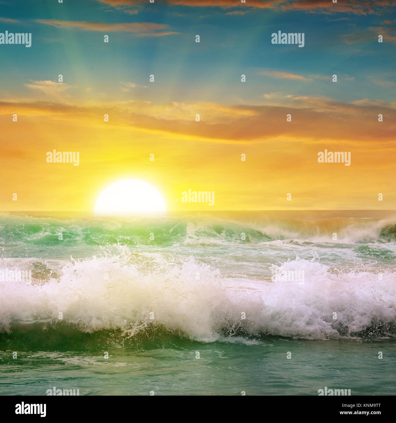 sunrise over the ocean Stock Photo - Alamy
