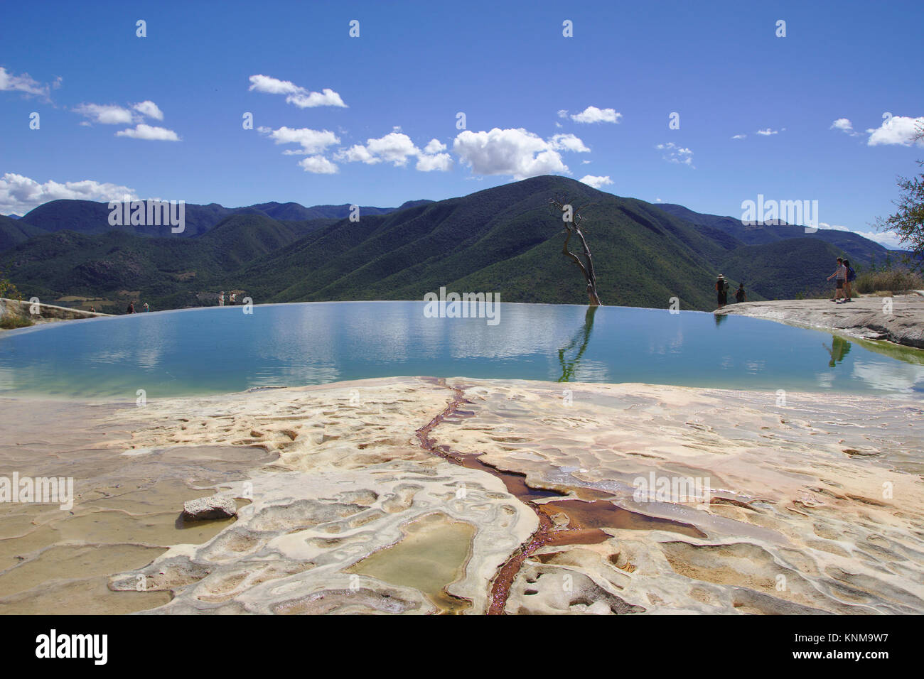 Hierve el Agua, artificial pool with mineral water, Oaxaca, Mexico ...