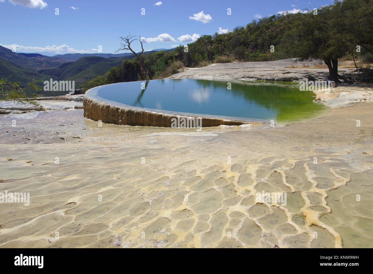 Hierve el Agua, artificial pool with mineral water, Oaxaca, Mexico ...