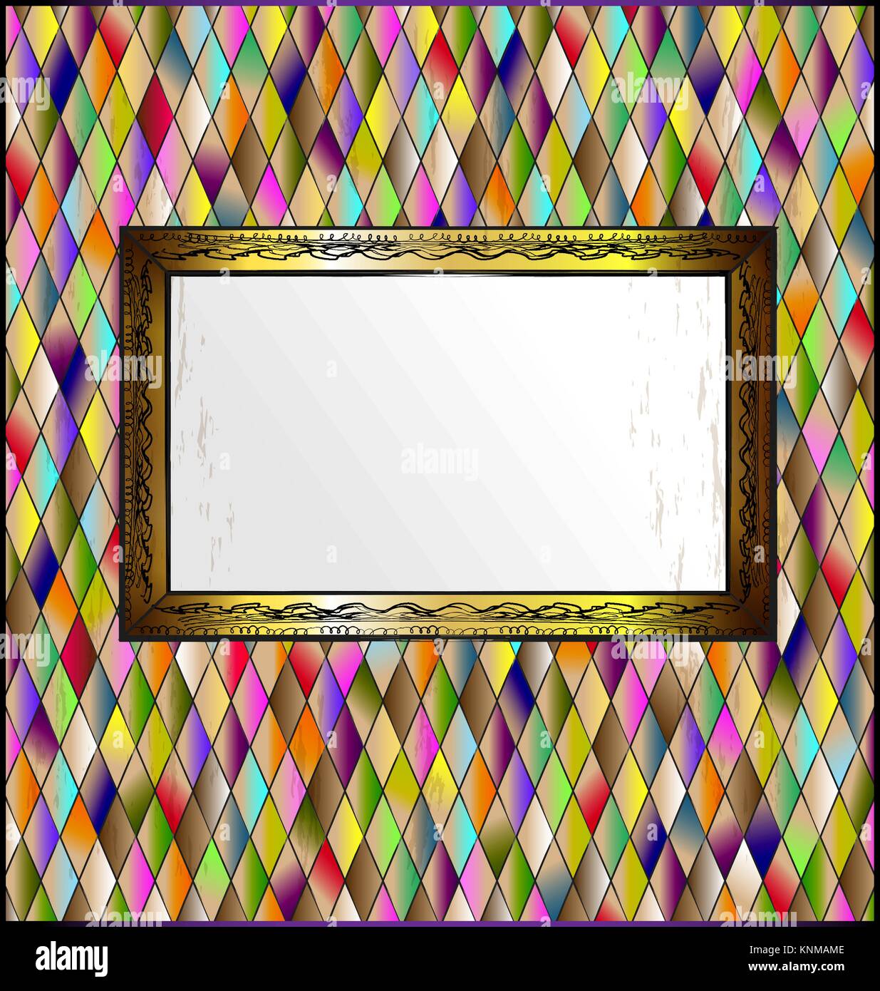 many colored romb background and abstract stylized empty frame Stock ...