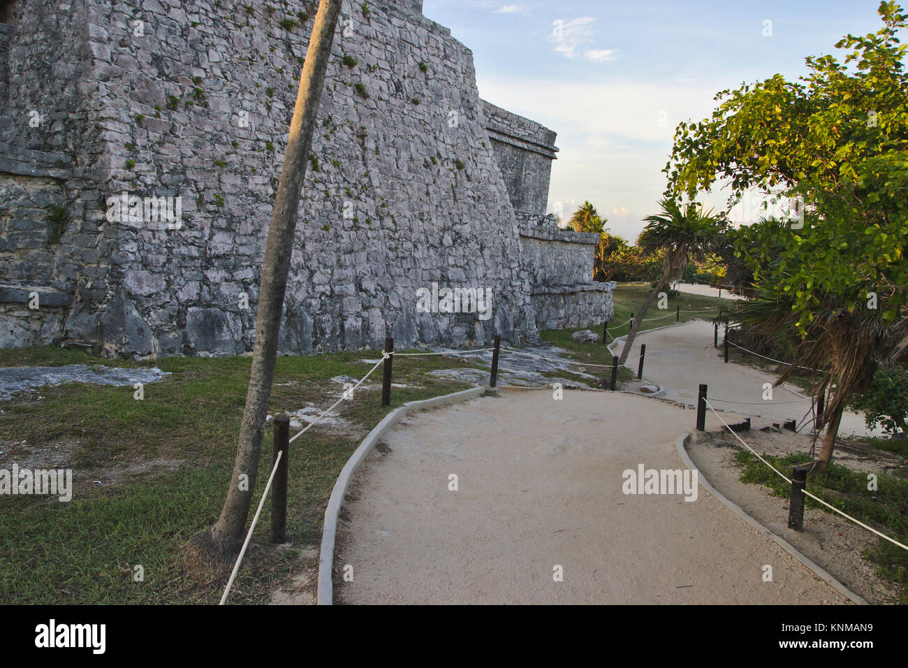 Tulum Ruins, Pyramid El Castillo in evening light, Mexico Stock Photo ...